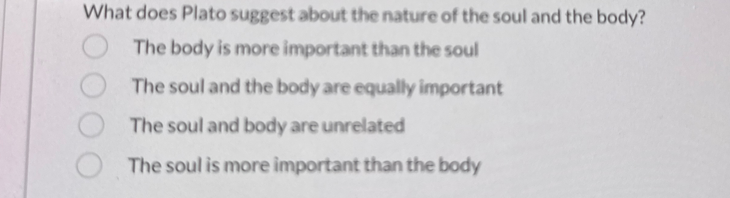Solved What does Plato suggest about the nature of the soul | Chegg.com