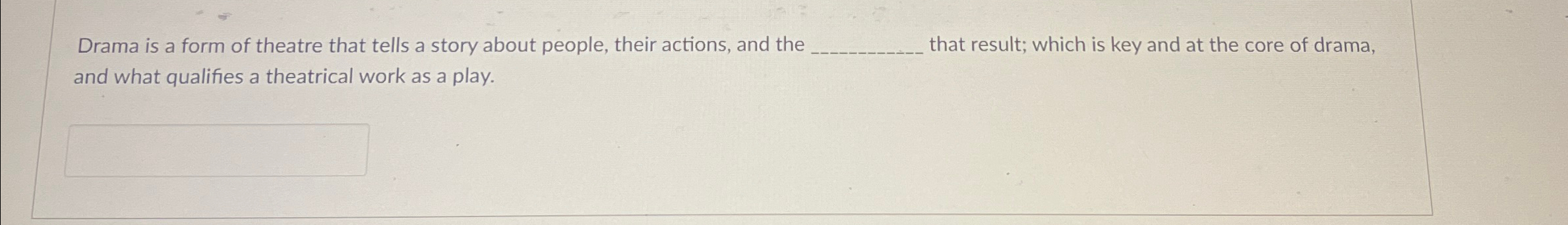 Solved Drama is a form of theatre that tells a story about | Chegg.com