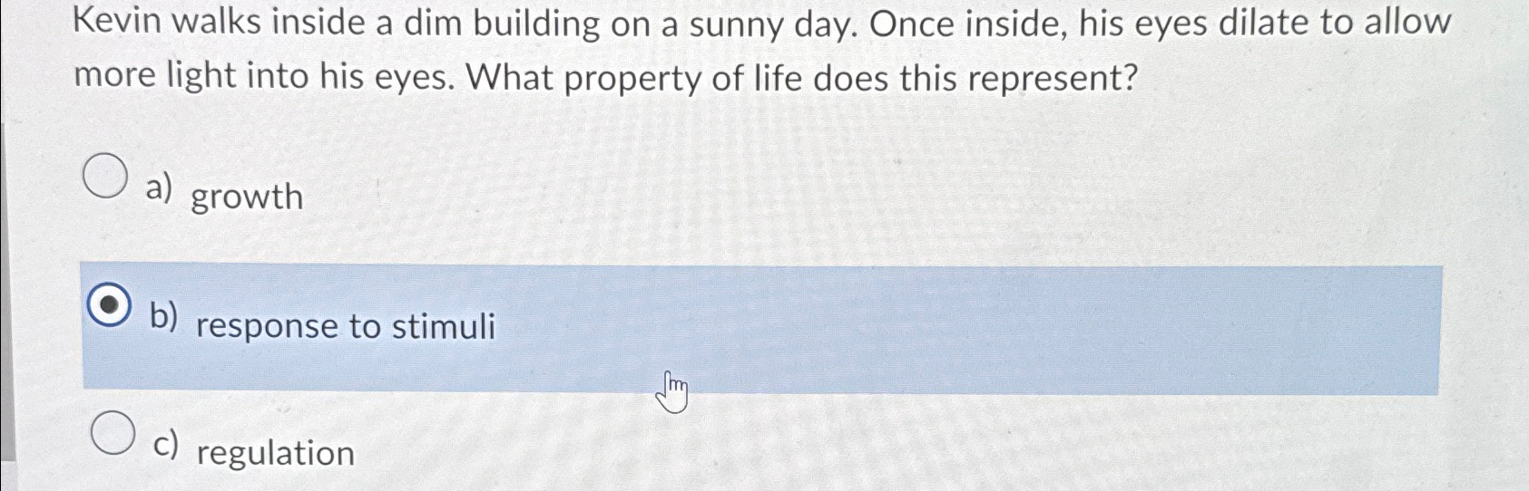 Solved Kevin walks inside a dim building on a sunny day. | Chegg.com