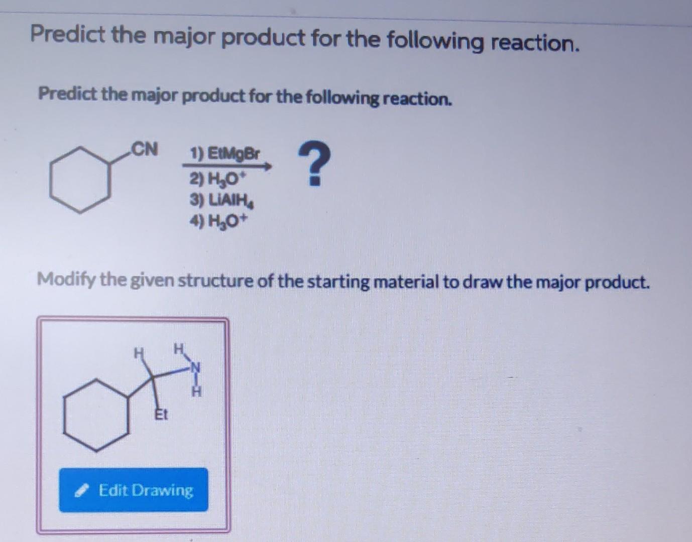 [solved] Predict The Major Product For The Follow