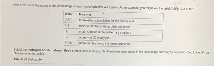 The hydrogen bonding among three β strands is shown | Chegg.com