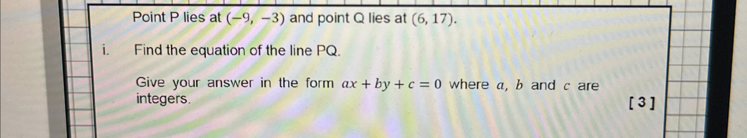 Solved Point P ﻿lies at (-9,-3) ﻿and point Q ﻿lies at | Chegg.com