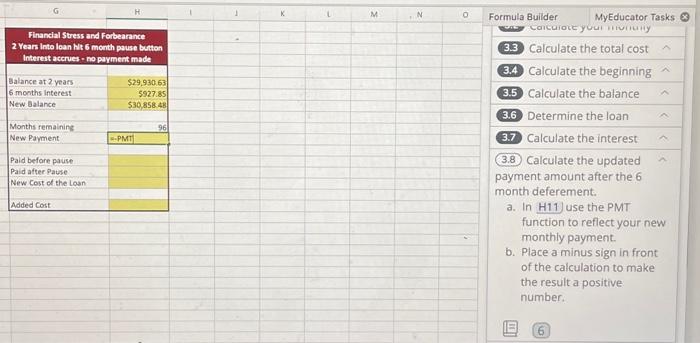 Formula Builder MyEducator Tasks ∅ (3.3. Calculate | Chegg.com