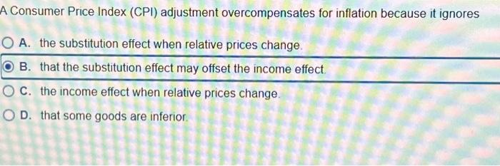 Solved A Consumer Price Index (CPI) adjustment | Chegg.com