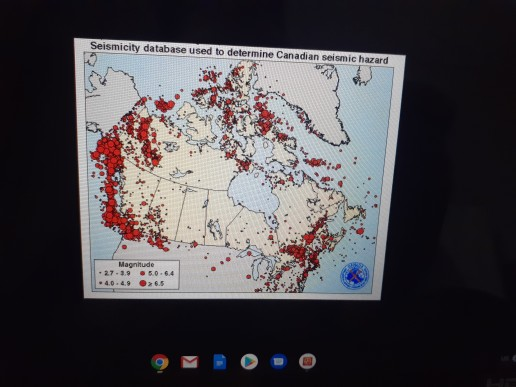 Seismicity database used to determine Canadian | Chegg.com