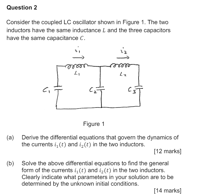Solved Question 2Consider the coupled LC oscillator shown in | Chegg.com Solved Question 2Consider the coupled LC oscillator shown in | Chegg.com