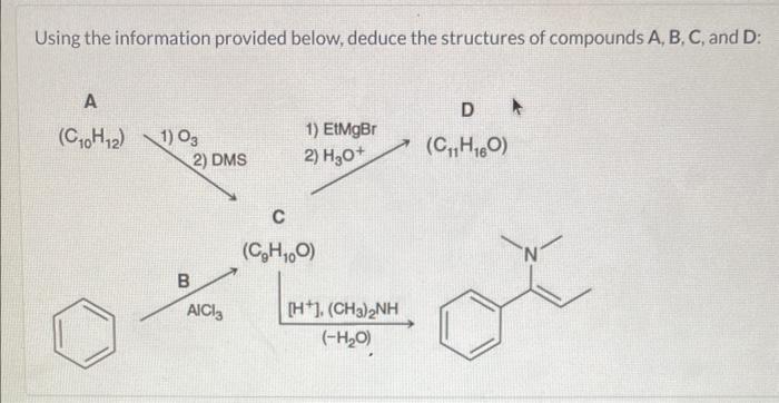 Solved Using the information provided below, deduce the | Chegg.com