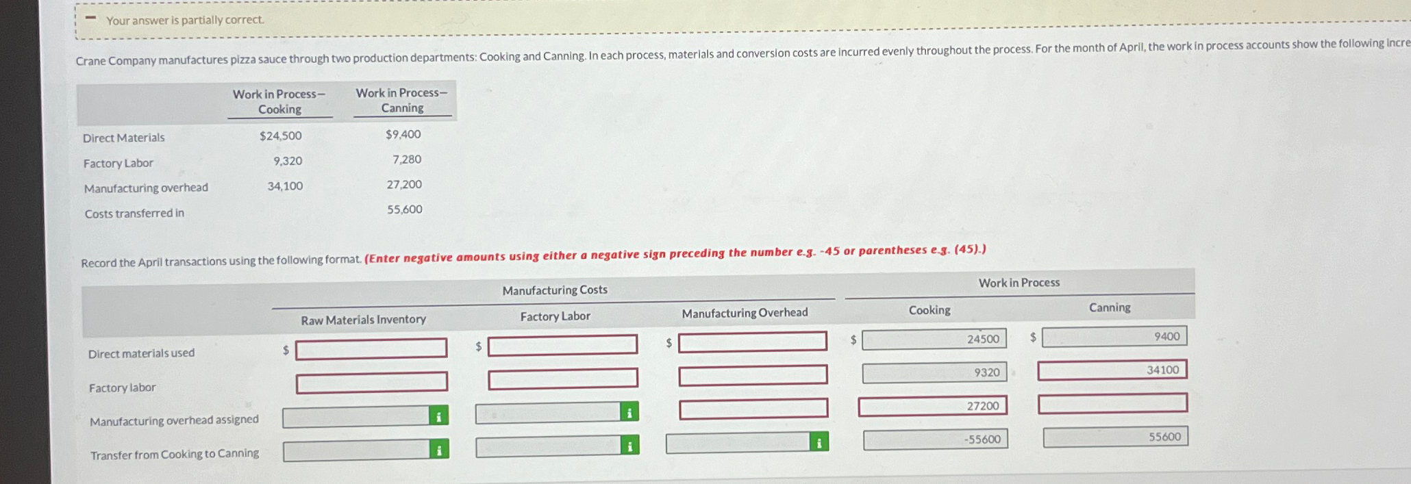 Solved Your answer is partially | Chegg.com