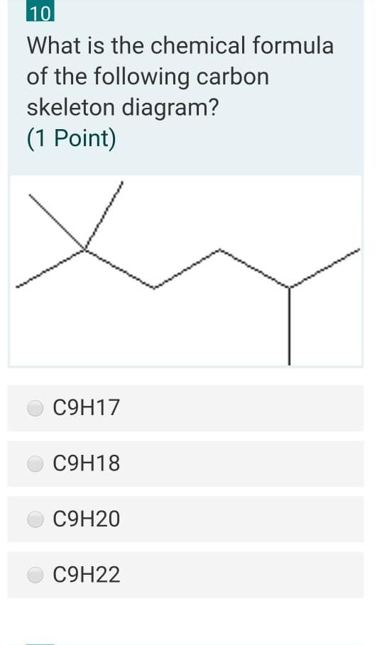 Solved 10 What is the chemical formula of the following | Chegg.com