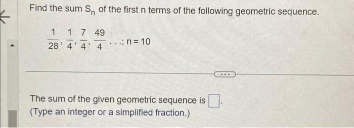 Solved Find the sum Sn of the first n terms of the following | Chegg.com