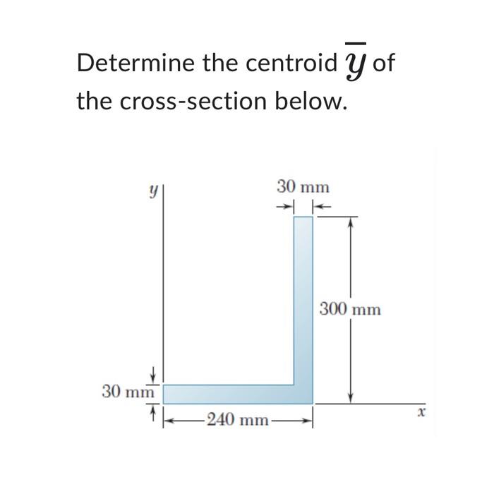 Solved Determine the centroid yˉ of the cross-section below. | Chegg.com