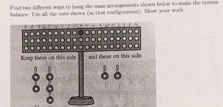 Solved Find two different ways to hang the mass arrangements | Chegg.com