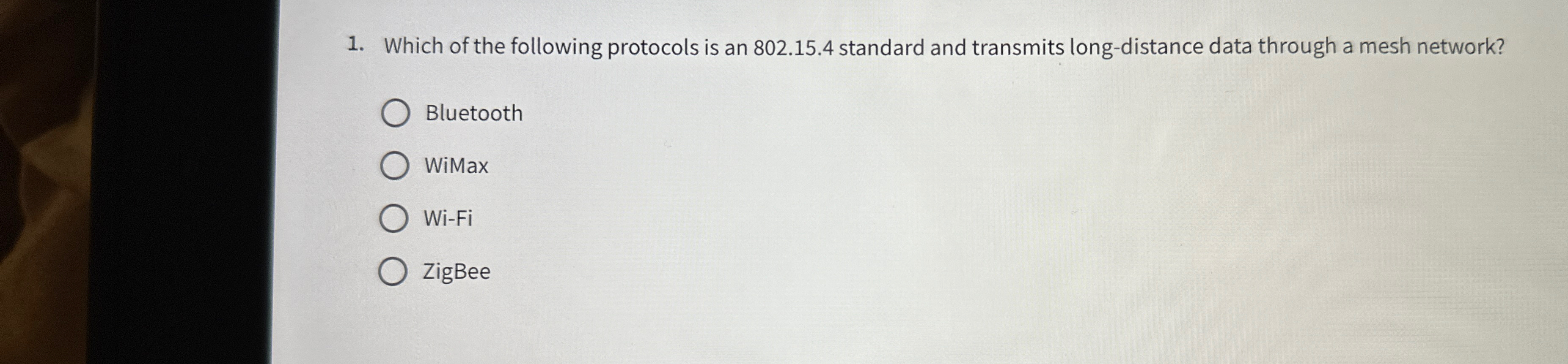 Solved Which of the following protocols is an 802.15 . 4 | Chegg.com