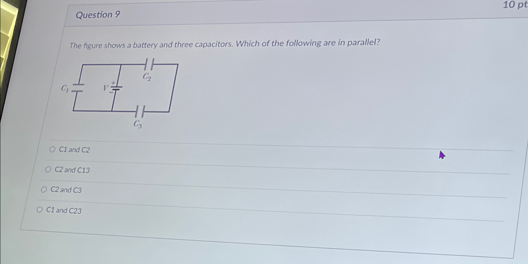 Solved Question 9The figure shows a battery and three | Chegg.com