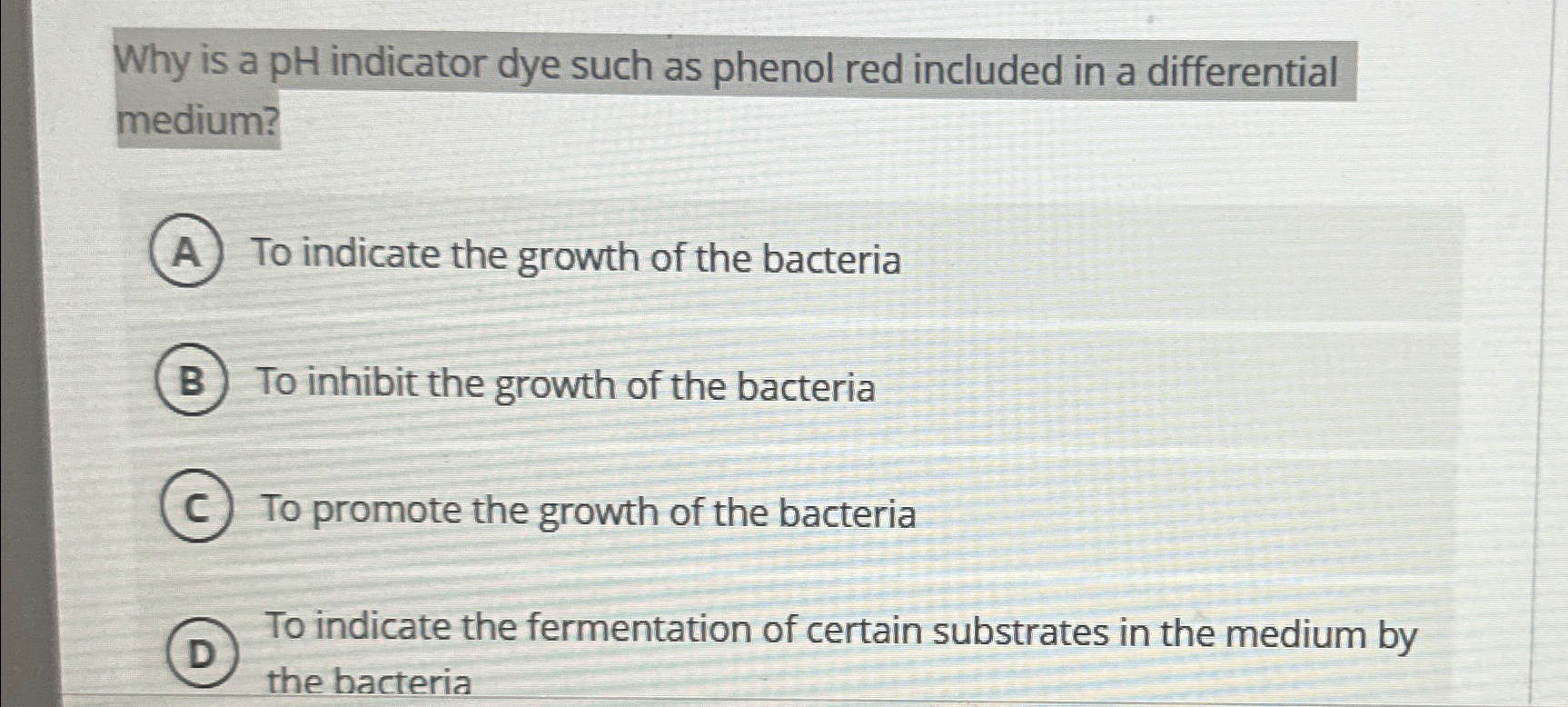 Solved Why is a pH indicator dye such as phenol red included | Chegg.com