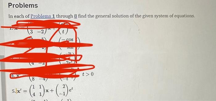 Solved Problems In each of Problems 1 through 8 find the | Chegg.com