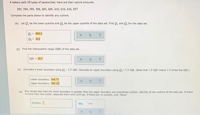 Solved A bakery sells 10 types of sandwiches. Here are their | Chegg.com