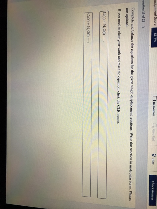 Solved Resources Lx Give Up? Check- Question 2 of 22 > Write | Chegg.com