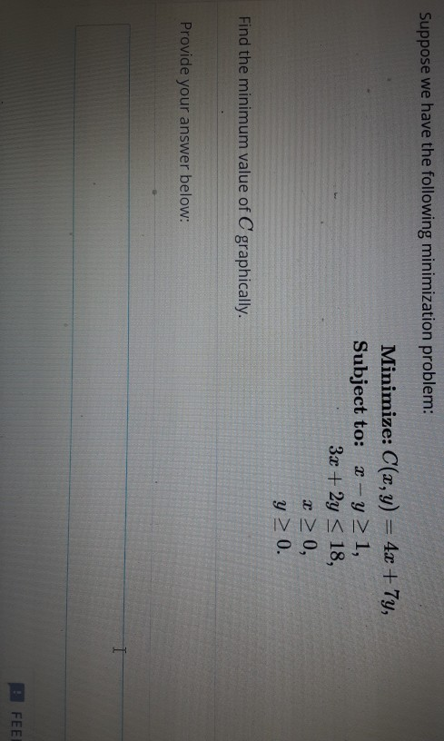 Solved Suppose We Have The Following Minimization Problem
