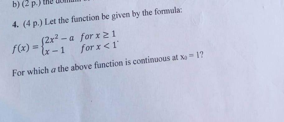 Solved 4. (4 p.) Let the function be given by the formula: | Chegg.com