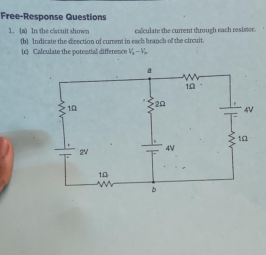 Solved rree-Response Questions 1. (a) In the circuit shown | Chegg.com