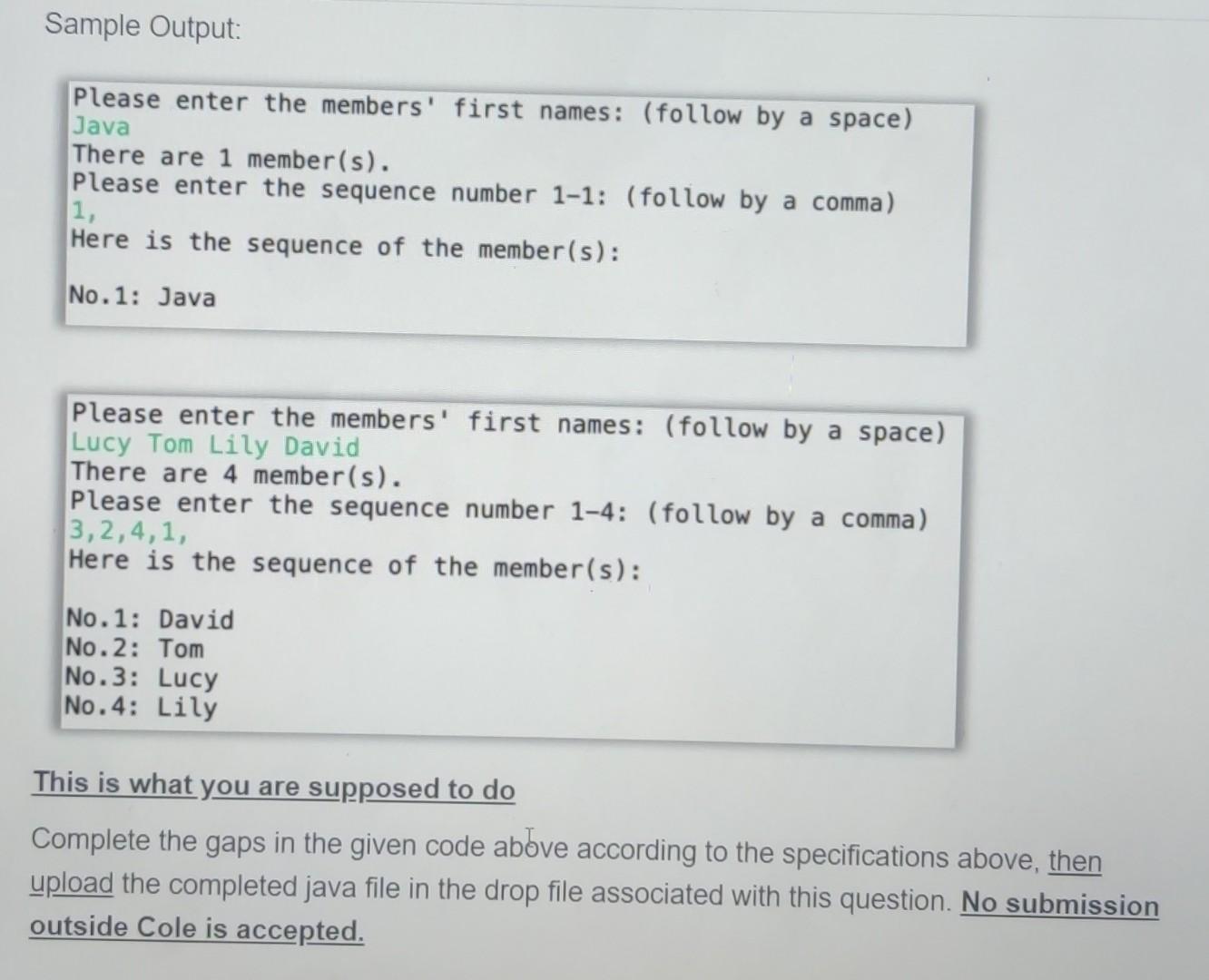 Solved Read the following code segment (here) and sample | Chegg.com