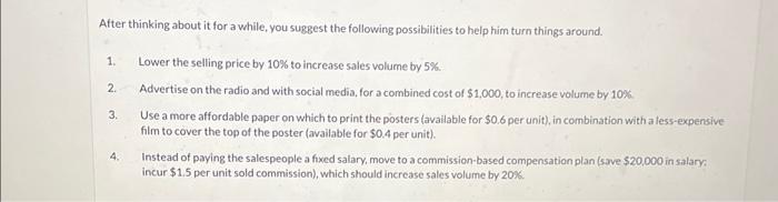 Solved Leo, the owner of a local poster shop, comes to you | Chegg.com