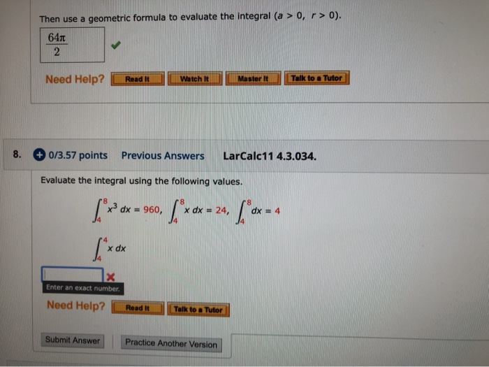 Solved Then use a geometric formula to evaluate the integral | Chegg.com