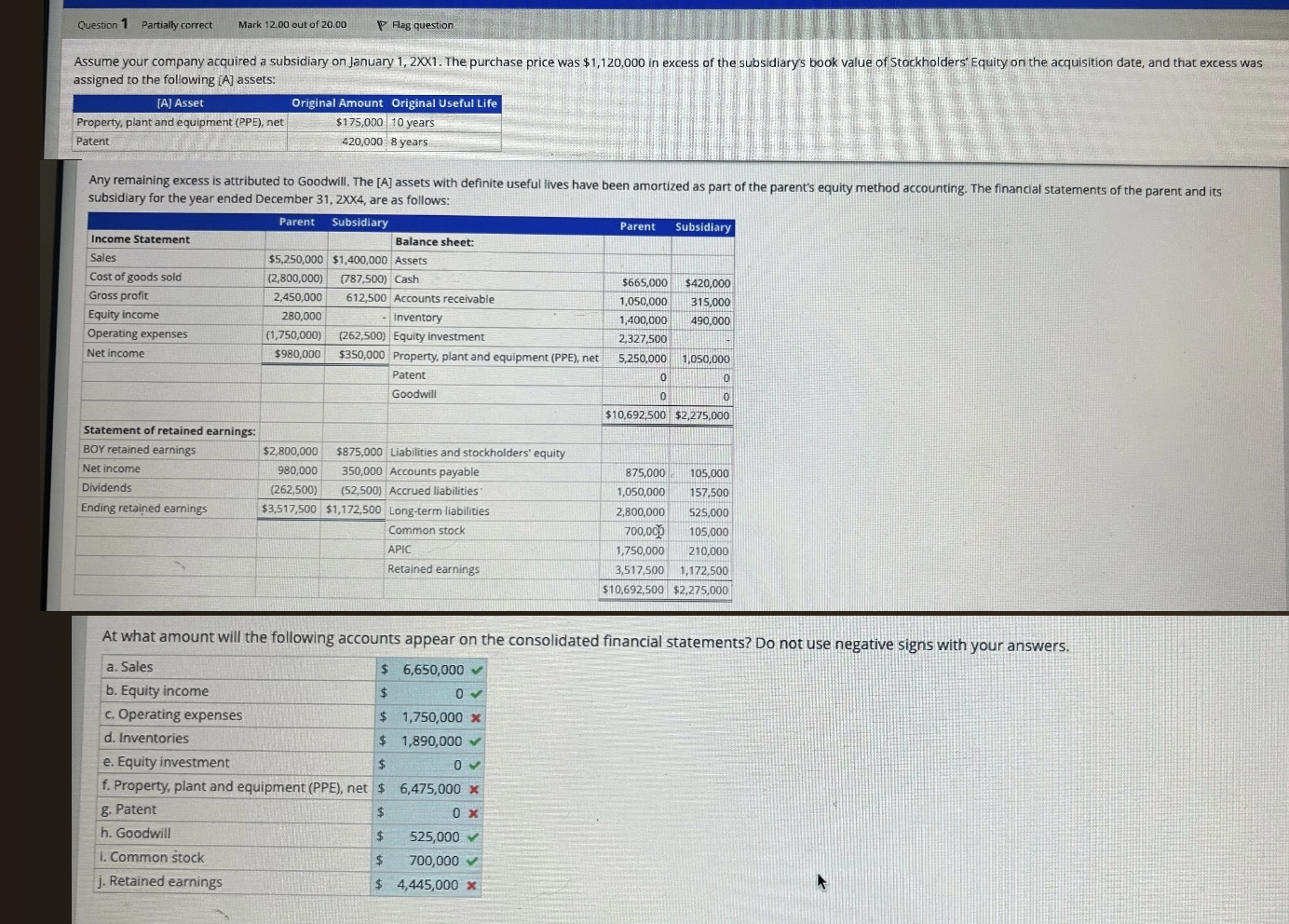Solved Question 1 ﻿Partially correctMark 12.00 ﻿out of | Chegg.com