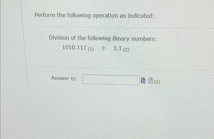 Solved Perform the following operation as indicated: | Chegg.com