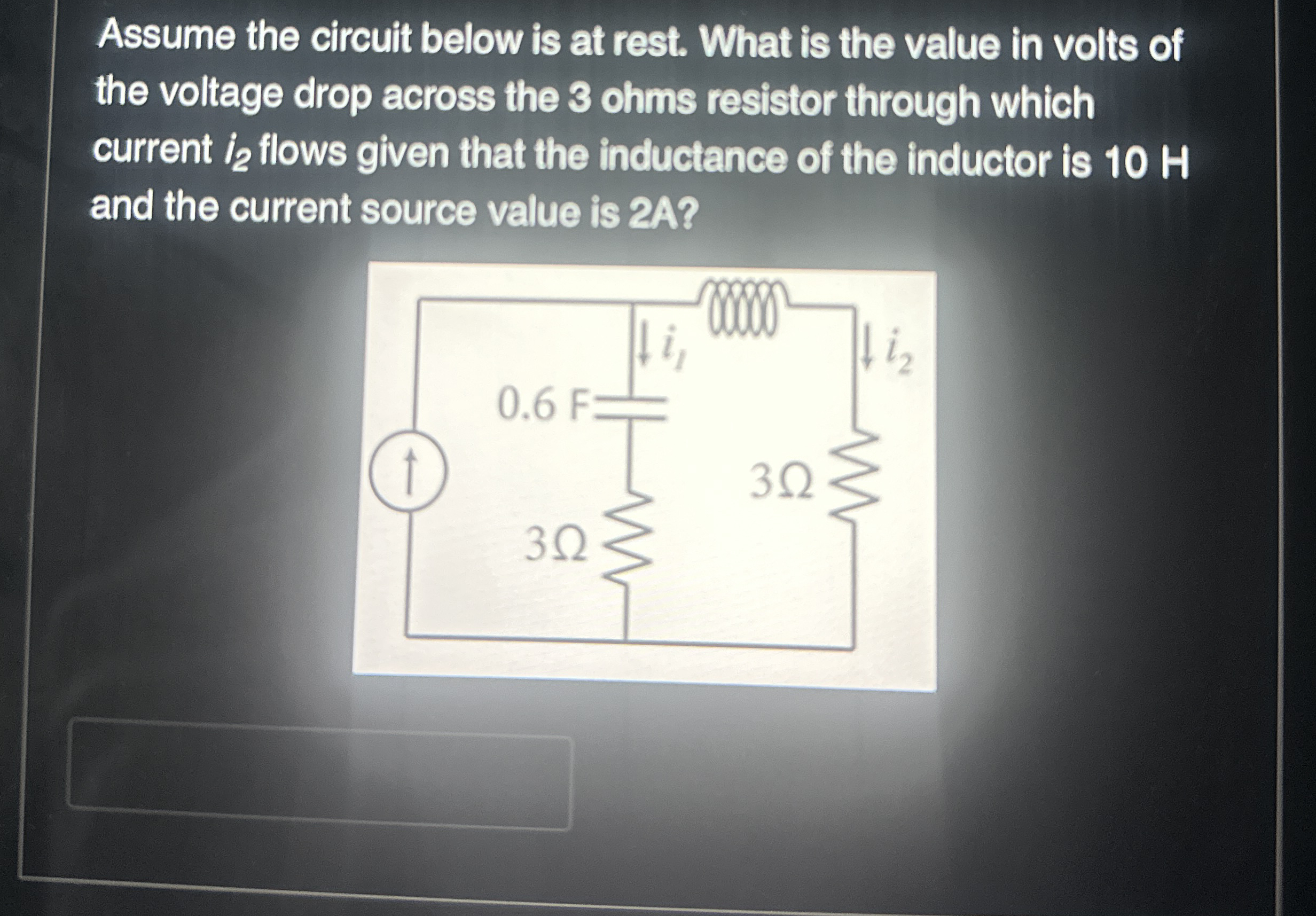 Solved Assume the circuit below is at rest. What is the | Chegg.com