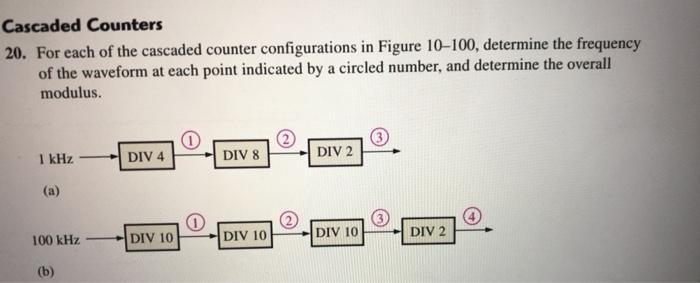 Solved Cascaded Counters 20. For each of the cascaded | Chegg.com