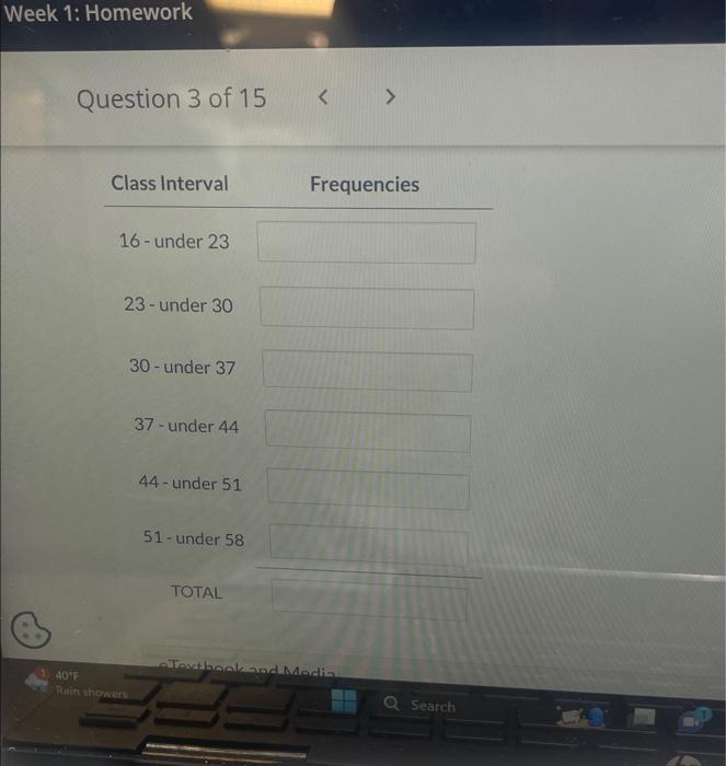 Solved For the following data, construct a frequency | Chegg.com