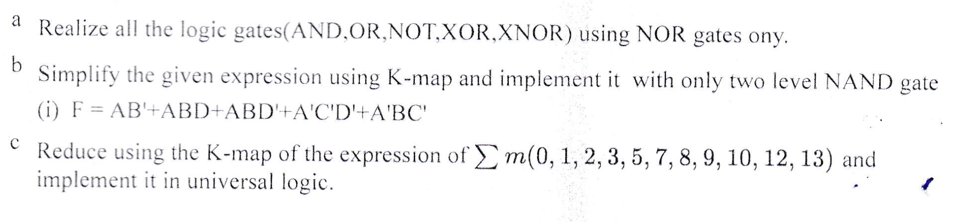 Solved a Realize all the logic gates(AND,OR,NOT,XOR,XNOR) | Chegg.com