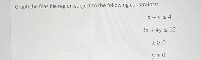 Solved Graph the feasible region subject to the following | Chegg.com