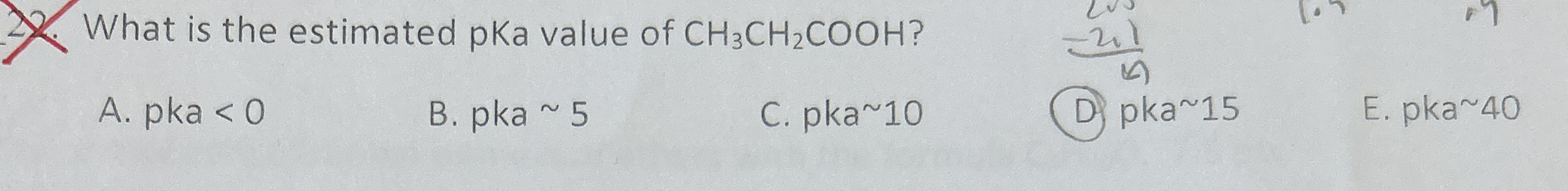 Solved What is the estimated pKa value of CH3CH2OO H ?A. | Chegg.com