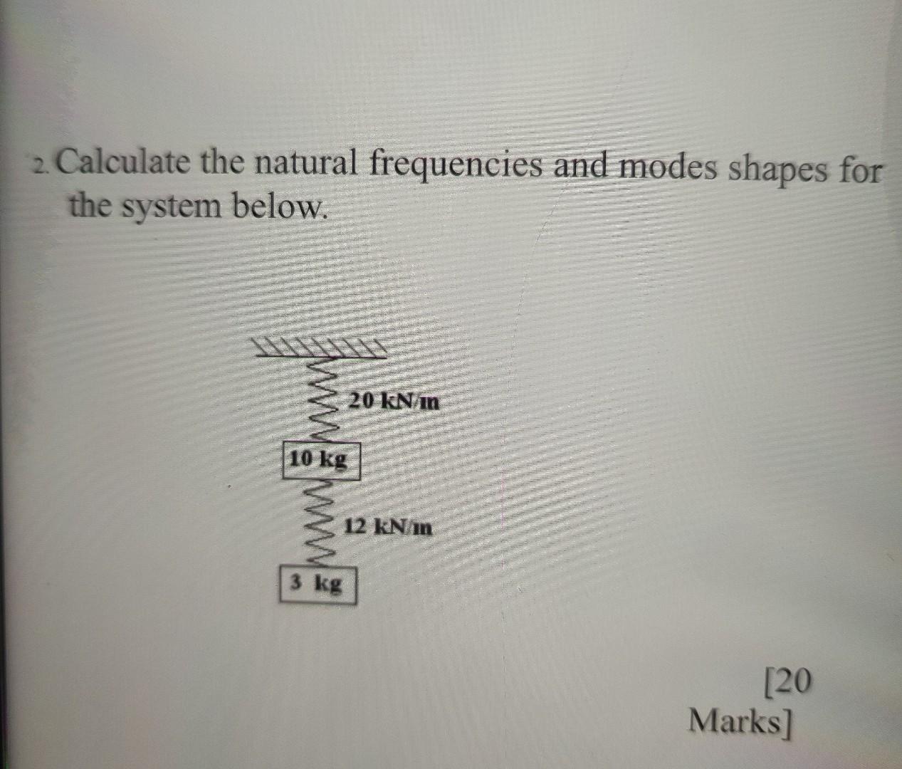 Solved 2. Calculate the natural frequencies and modes shapes | Chegg.com