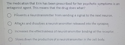 Solved The medication that Erin has been prescribed for her | Chegg.com