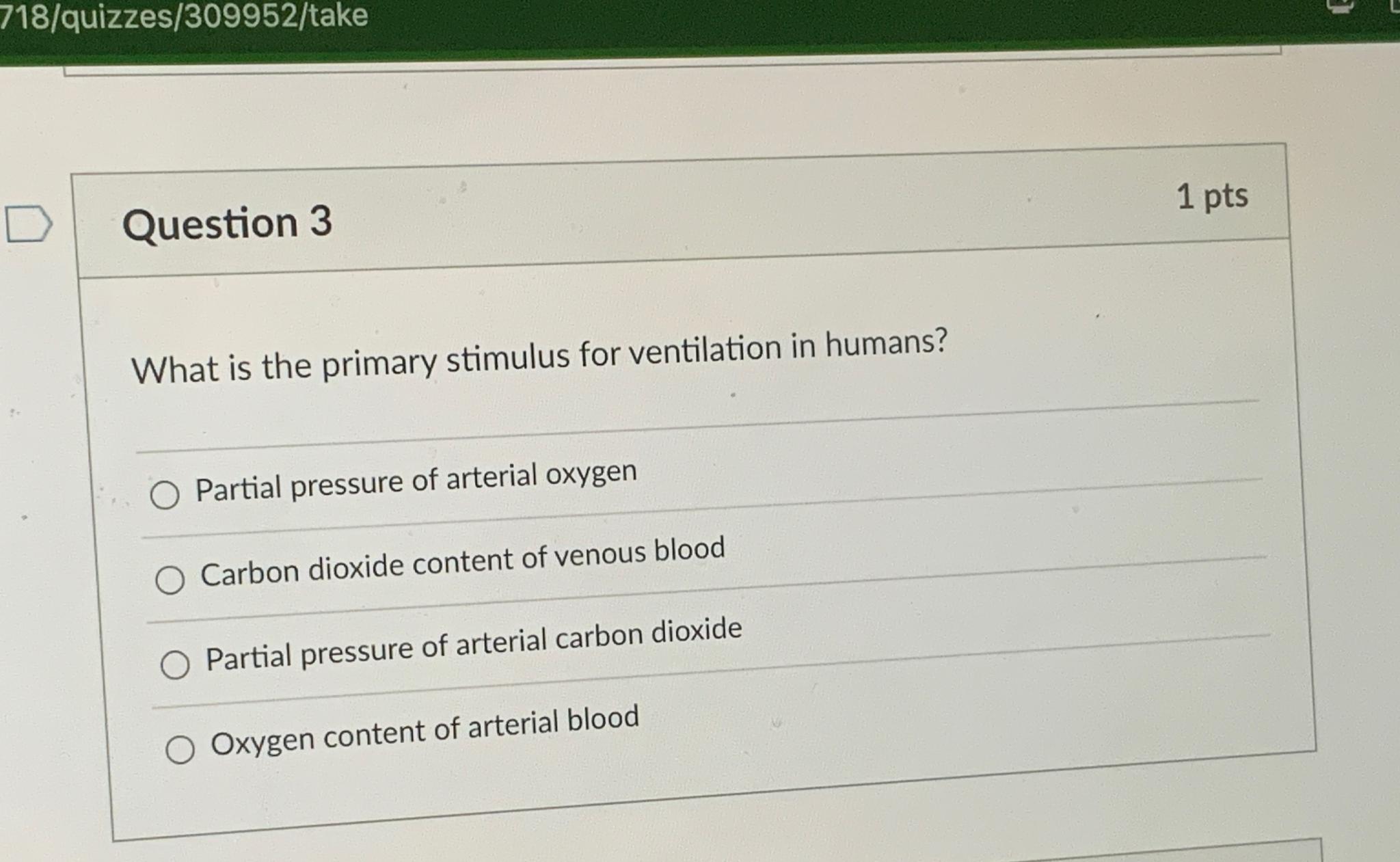 Solved Question 31 ﻿ptsWhat is the primary stimulus for | Chegg.com
