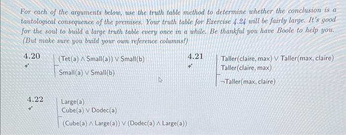 For each of the arguments below, use the truth table | Chegg.com