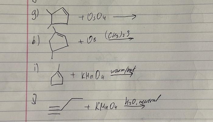 Solved +O3O4 +O3 (CH3)2 S A^+KHnO4 warm/unt = +KHnO4→H2O, | Chegg.com