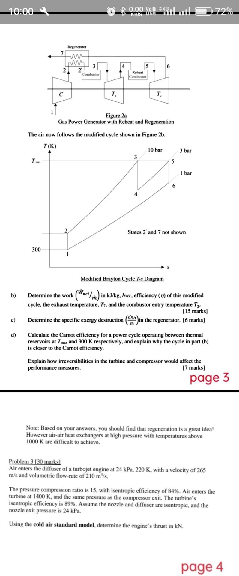 The air now follows the modified cycle shown in | Chegg.com