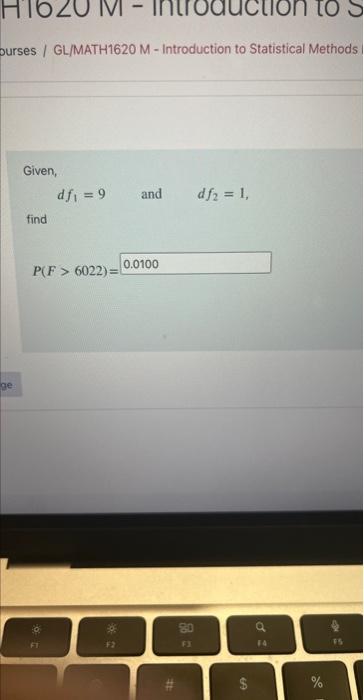 Solved surses / GL/MATH1620 M - Introduction to Statistical | Chegg.com