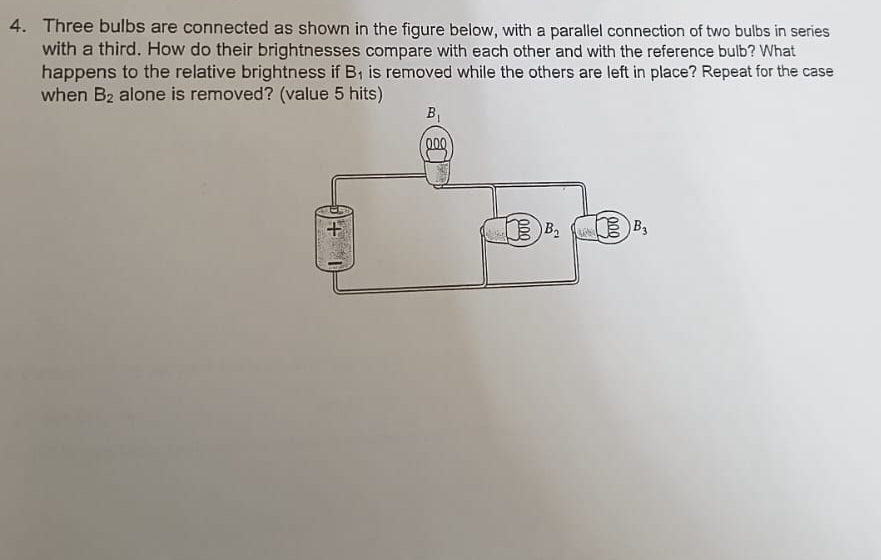 Solved Three bulbs are connected as shown in the figure | Chegg.com