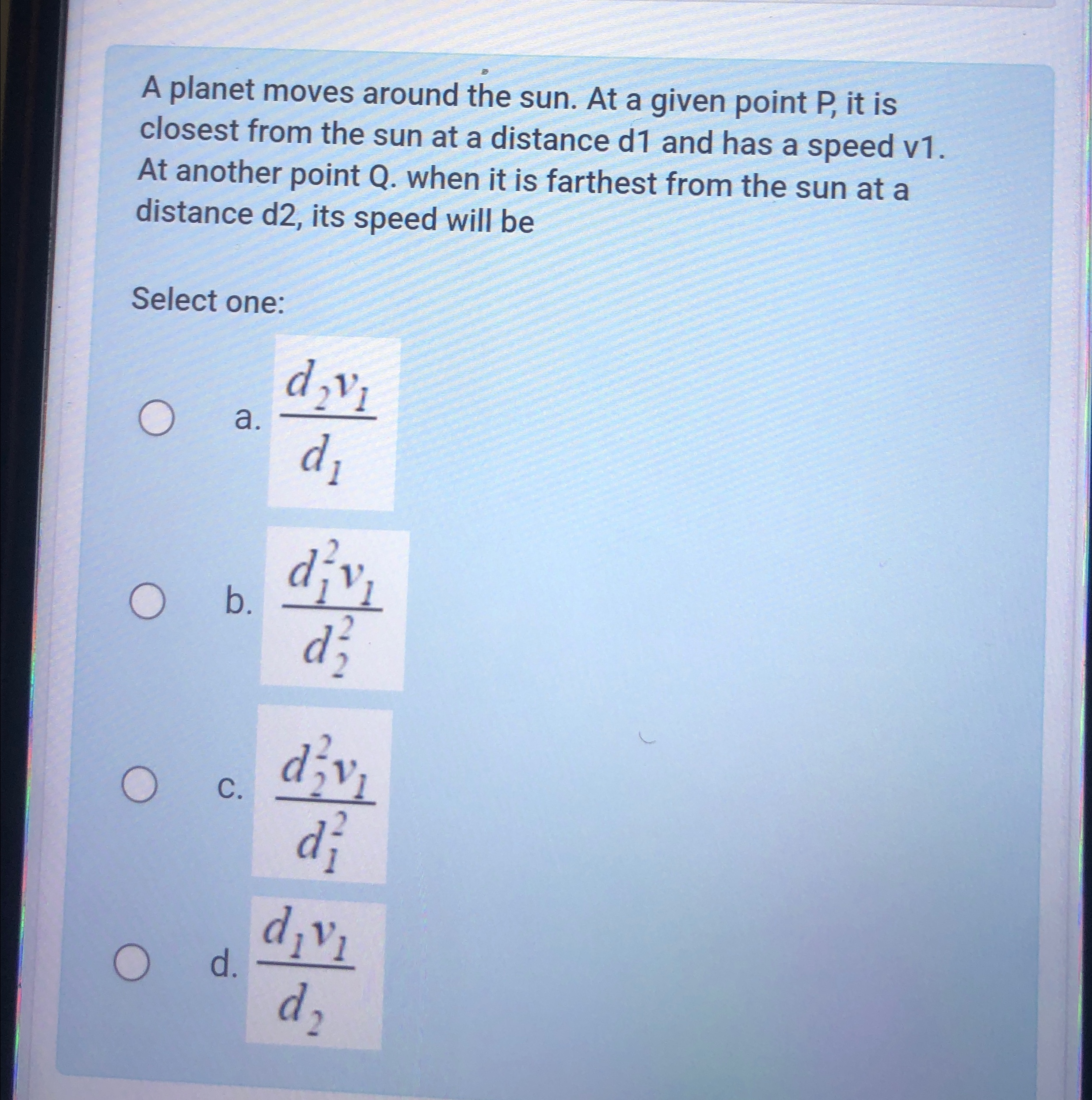 Solved A planet moves around the sun. At a given point P, | Chegg.com