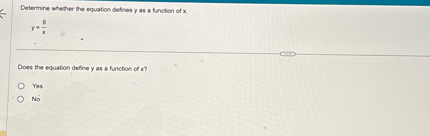 Solved Determine Whether The Equation Defines Y ﻿as A