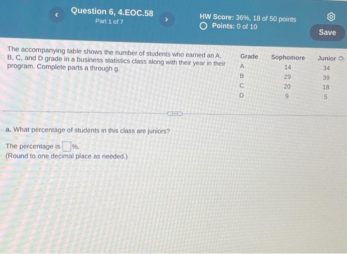 Solved Question 6, 4.EOC.58 Part 1 of 7 > The accompanying | Chegg.com