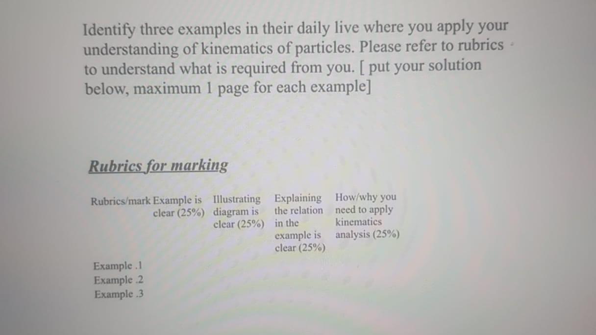 Solved Identify three examples in their daily live where you | Chegg.com