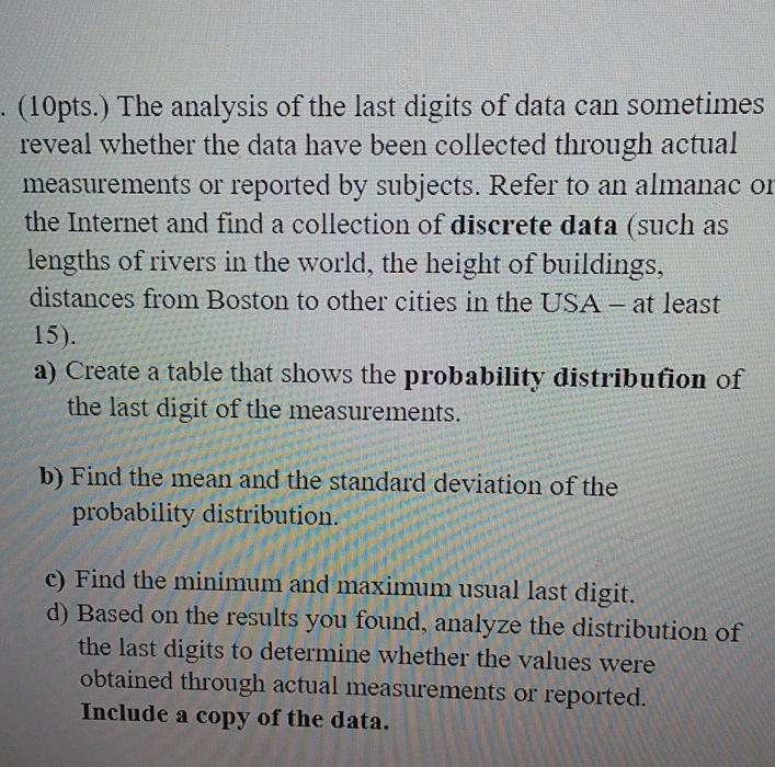 Solved (10pts.) ﻿The analysis of the last digits of data can | Chegg.com