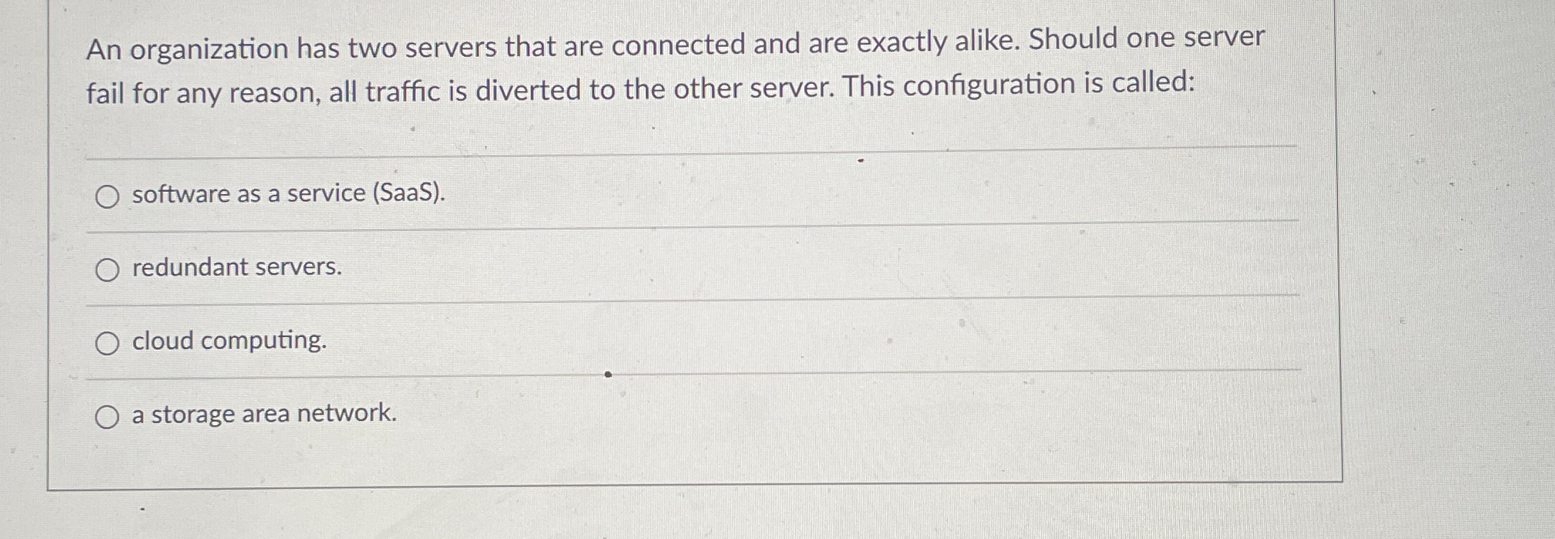 Solved An organization has two servers that are connected | Chegg.com